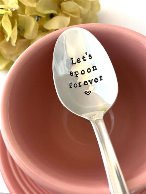 Lets Spoon Forever Spoon Vintage Hand Stamped Coffee Spoons