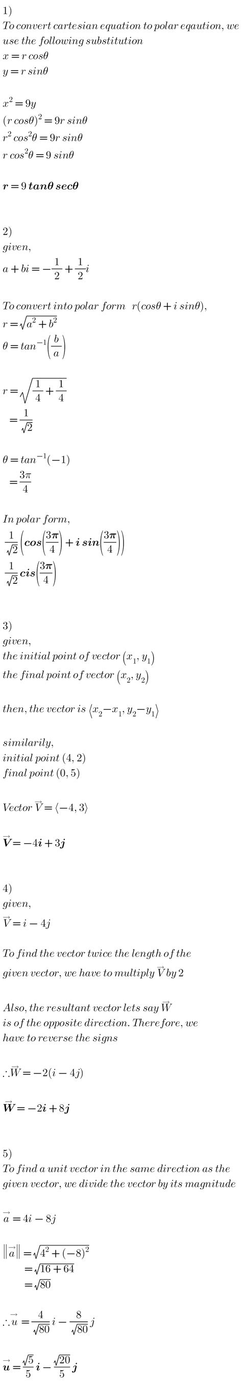 Solved Convert The Given Cartesian Equation To A Polar Equation