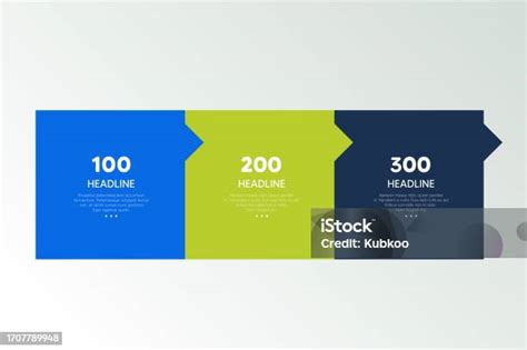 Three Step Arrow Template For Presentation 3 Steps Options Elements