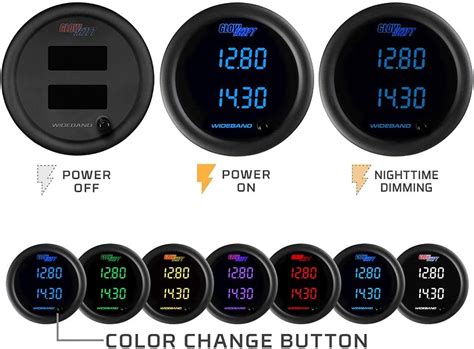 Buy Glowshift Black 7 Color Dual Digital Wideband Air Fuel Ratio Afr