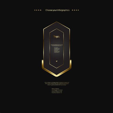 A Luxury Rectangle Shape Of Infographic Options Design On Dark Background A Modern Gold Button