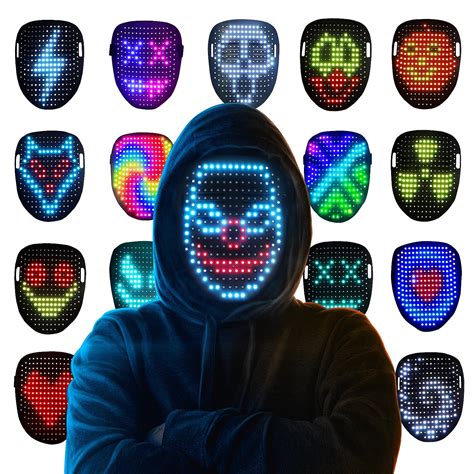 Halloween Light Up Mask Led Mask With Gesture Sensing Light Up