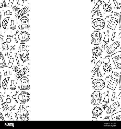 School Frame Back To School School Sketch Doodle School Background