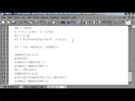 Using Matlabs Fft Function Zero Padding And Windowing YouTube
