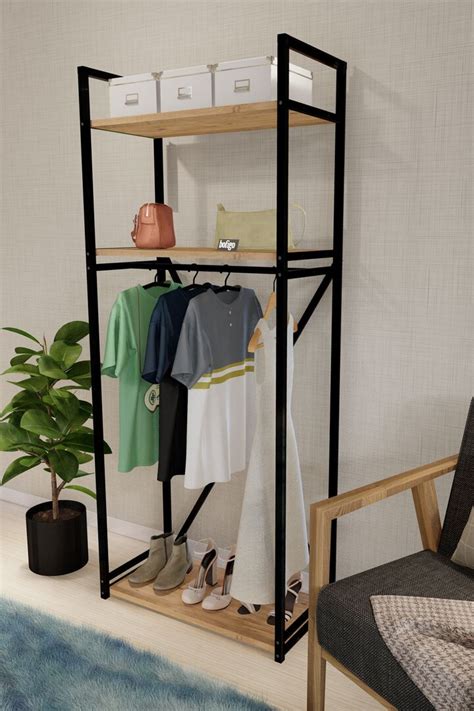 Comfo ღია გარდერობი ფეხსაცმლის თარო ფიჭვის ფაქტურით 142