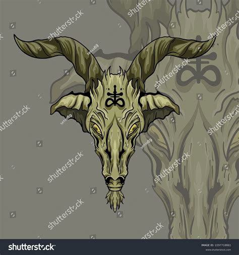 Symbol Satanism Baphomet Goat Skull Demon Stock Vector Royalty Free