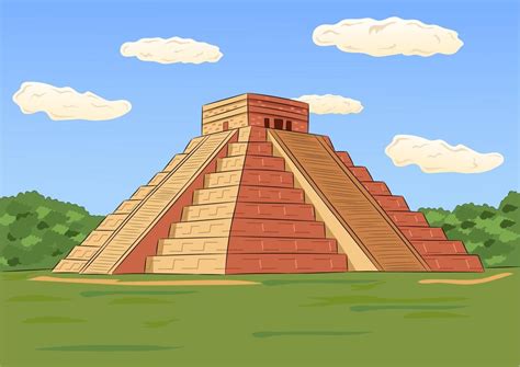 Imagen Vectorial De Las Antiguas Pirámides Mayas Vector Premium