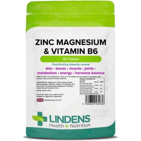 Zinc Magnesium And Vitamin B6 Tablets Zoom Health