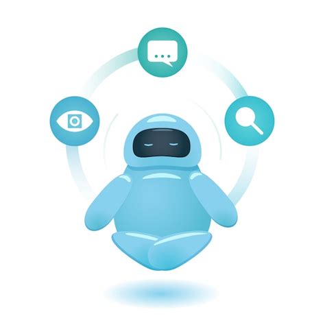 Premium Vector Cute Character Bot Sitting In The Circle