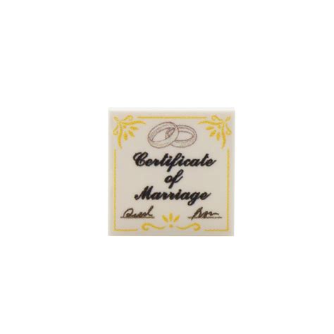 Marriage Certificate Custom Design Tile Minifigsme