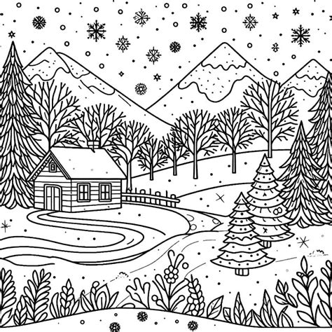 Planse De Colorat Cu Peisaje De Iarna Desene De Colorat