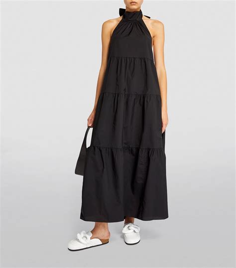 Womens Theory Black Tiered Bow Halter Maxi Dress Harrods Countrycode