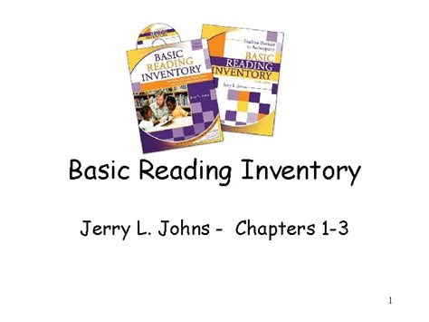 Basic Reading Inventory Jerry L Johns Chapters 1