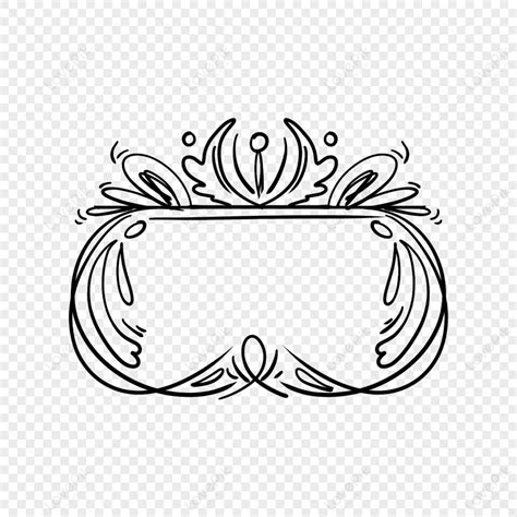 손으로 그린 선 그리기 흑백 유럽 꽃 일러스트 테두리 요소유럽식원소 Png 일러스트 무료 다운로드 Lovepik