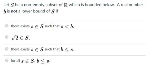 solved let s be a non empty subset of r which is bounded
