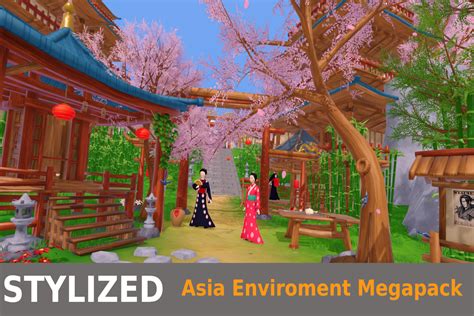D Model Stylized Asia Enviroment Megapack Unity Urp Vr Ar Low