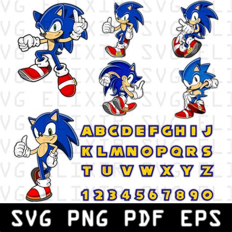 Sonic Alphabet Svg Sonic Font Svg Sonic Silhouette Sonic Etsy Vector