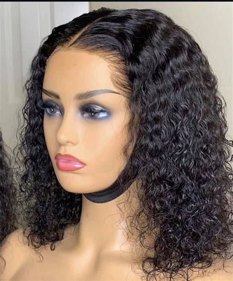 13x4 Full Frontal Short Water Wave Curl Peruvian Lace Wig Lace Wig Pre