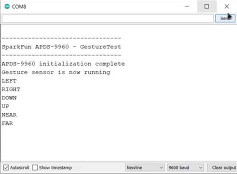 Interfacing Apds Gesture Rgb Color Sensor With Arduino