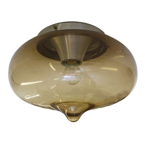 Smoked Glass Drop Ceiling Light By Dijkstra Lampen 1960s 1136
