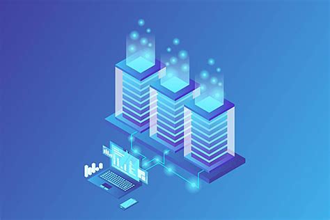 Concept Of Hightech Data Center With Mainframe Powered Server And Cloud Data Storage Vector