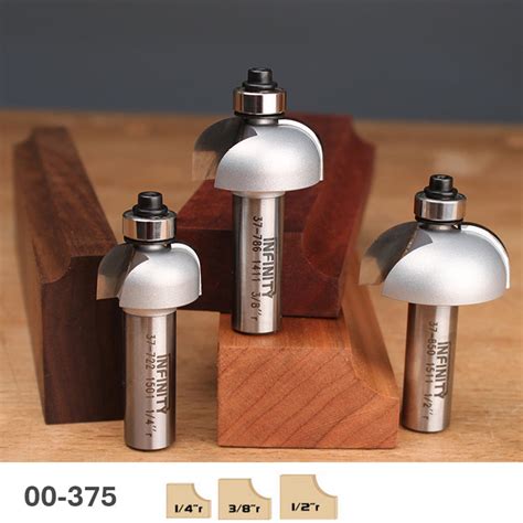 Infinity Tools 12 Shank 3 Pc Cove Router Bit Set Infinity Cutting