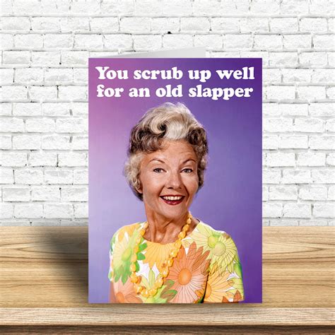 Old Slapper Greeting Card Two Words One Finger