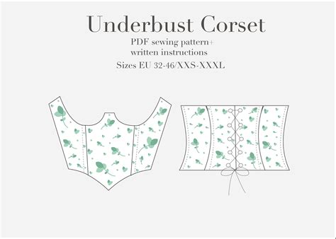 Underbust Corset Pdf Sewing Pattern Sizes Xxs Xxxl Etsy