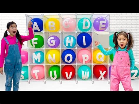 Emma and Jannie Pretend Play with Alphabet Balloons Challenge | ABC ...