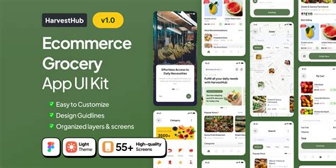 Harvesthub Ecommerce Grocery Premium Mobile App Ui Kit Figma