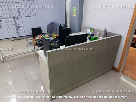 Two Tone Full Fabric L Shape Workstation Custom Made Office Partition