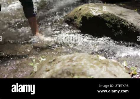 Man Walking Barefoot Stock Video Footage Alamy