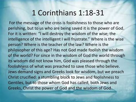 Ppt 1 Corinthians 118 31 Powerpoint Presentation Free Download Id