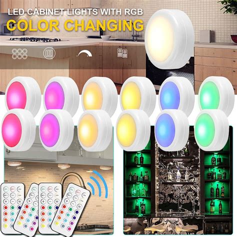 12 Piece Led Rgb 16 Colors Touch Dimmable Cabinet Lights Night Light