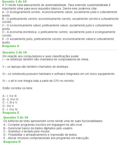 Exercício De Informática Básica Informática Básica
