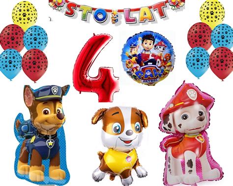 BALONY ZESTAW PAW PSI PATROL NA URODZINY CZWARTE Cena Opinie Balony