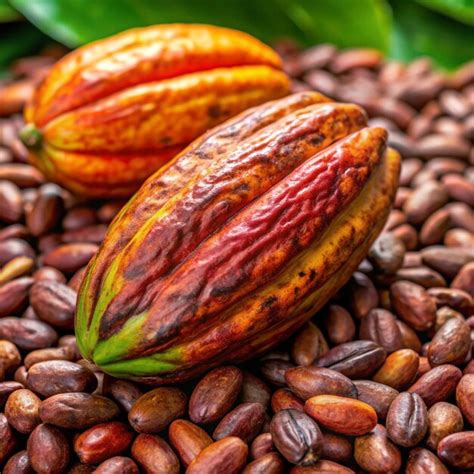 A Well Ripened Cocoa Bean Cacoa Seede Are The Main Ingredient Of