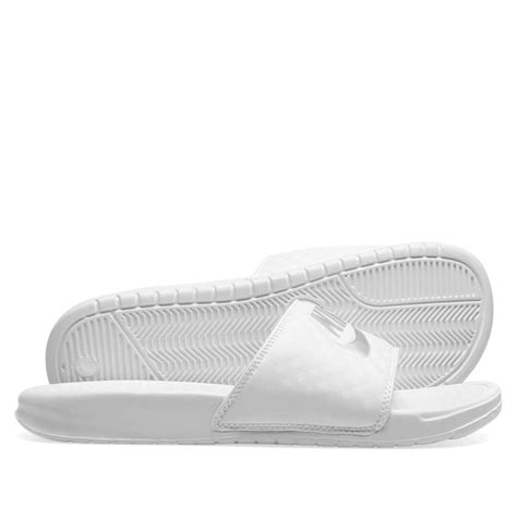 Nike Benassi Jdi W White And Metallic Silver End