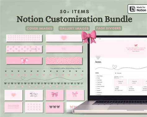 Notion Customization Cute Aesthetic Bundle That Girl Planner Pink Covers And Dividers