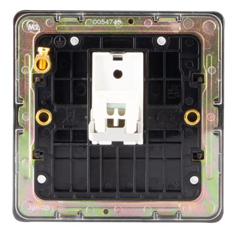 1 Gang Cat 6 Socket Black Insert Painted Matt Black Screwless M2