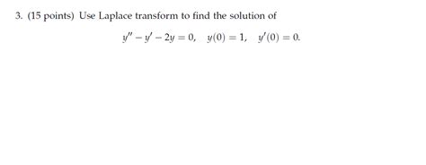 Solved Use Laplace Transform To Find The Solution Of Y Chegg