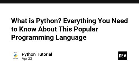 What Is Python Everything You Need To Know About This Popular Programming Language Dev Community