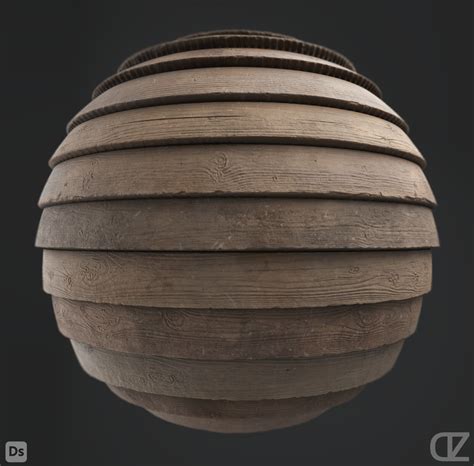 Artstation Pbr Overlapping Wooden Wall 4k Material Game Assets