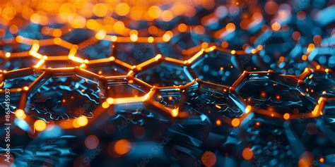 high tech visualization of hexagonal molecular structures in advanced
