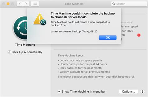 Error Time Machine Could Not Create A Local Snapshot Fix
