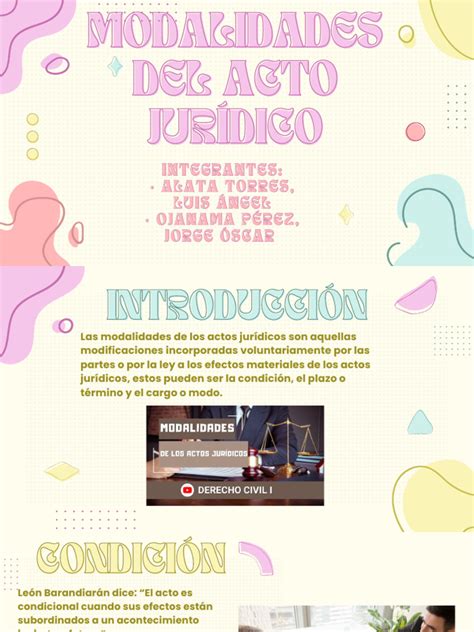 Modalidades Del Acto Jurídico Pdf Justicia Crimen Y Violencia