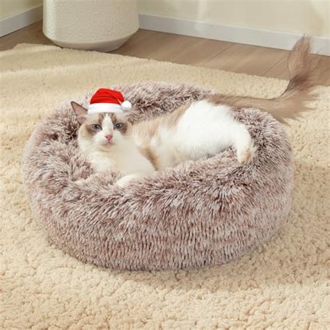 Calming Dog Bed Cat Bed Anti Anxiety Donut Dog Cuddler Bed Warming Cozy