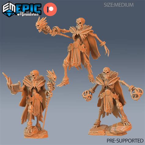 3d Printable Skeleton Orc Warlock Set Undead General Skeleton Army