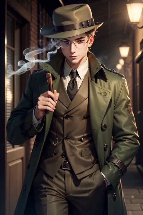 Retro Future Neo Noir Detective Brown Trench Coat Masculino