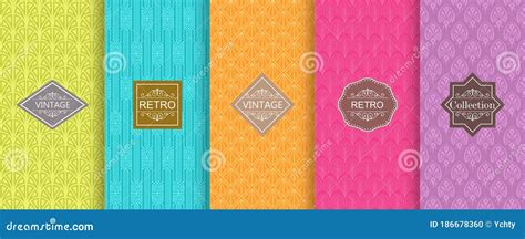 Set Of Cute Bright Seamless Patterns Vector Illustration Bright Design
